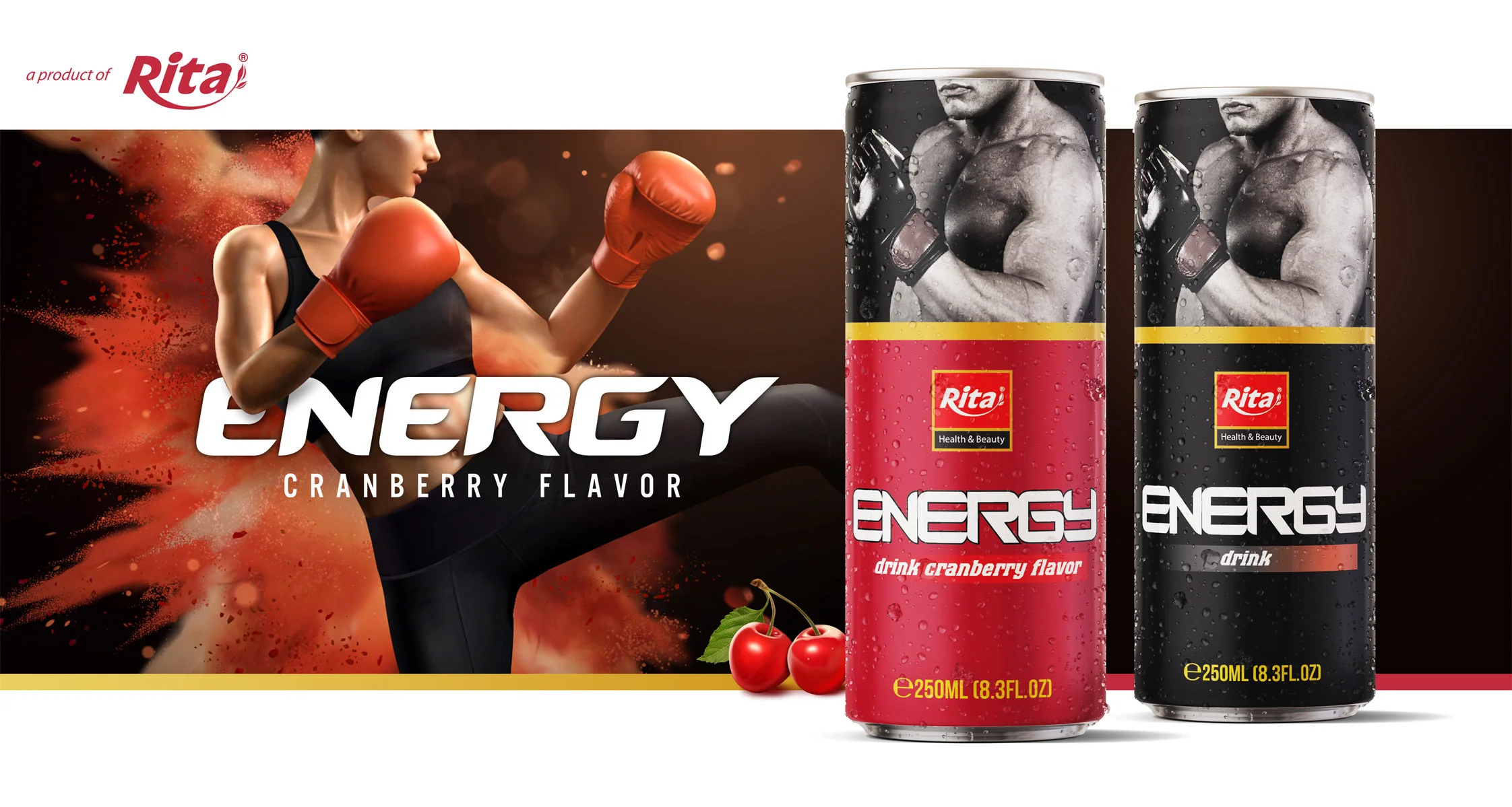 250ml Energy Drink With Cranberry - RITA Beverage