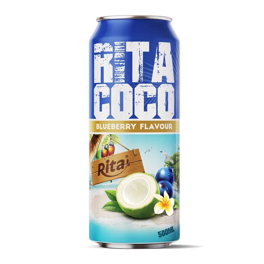 500ml canned RITACOCO coconut water with blueberry flavour - RITA Beverage