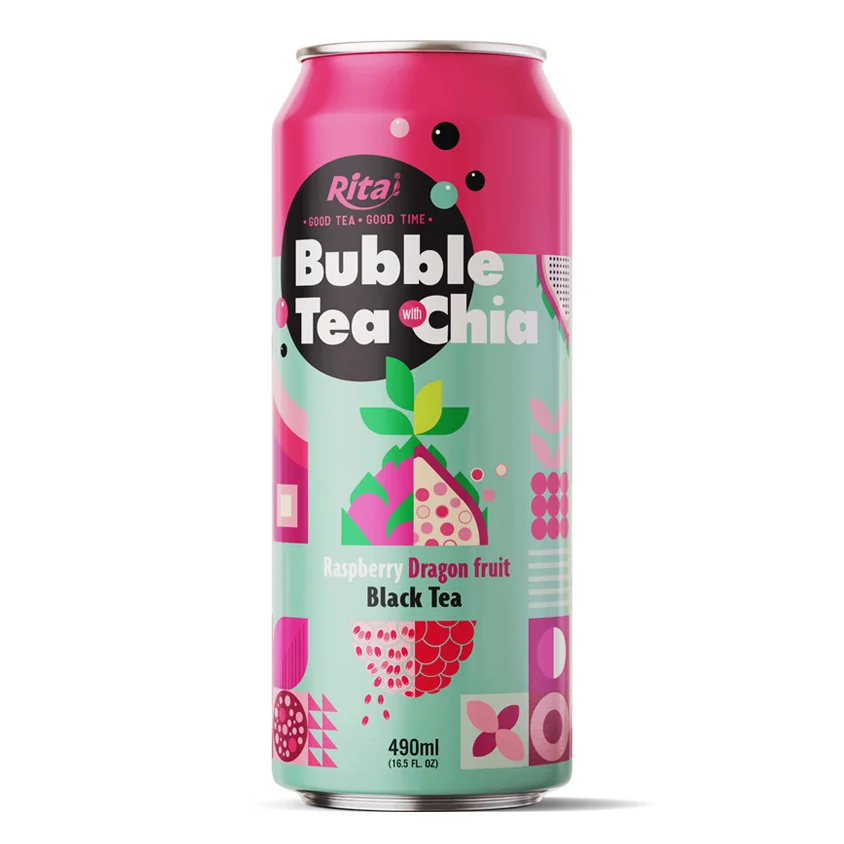 Best Quality Bubble Tea With Chia Raspberry And Dragon Fruit - RITA ...