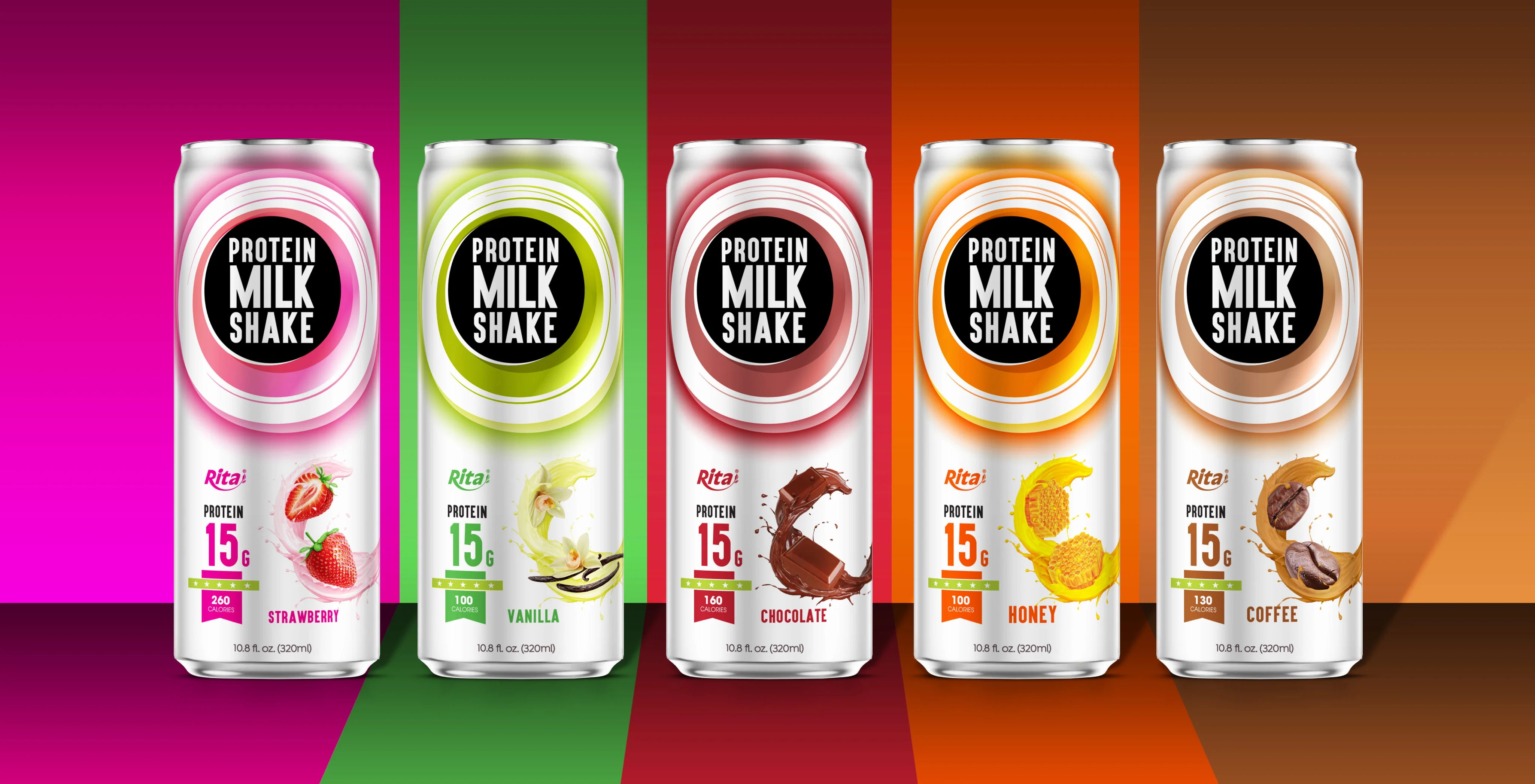 10.8 FL Oz Protein Milk Shake with Vanilla Flavor - RITA Beverage