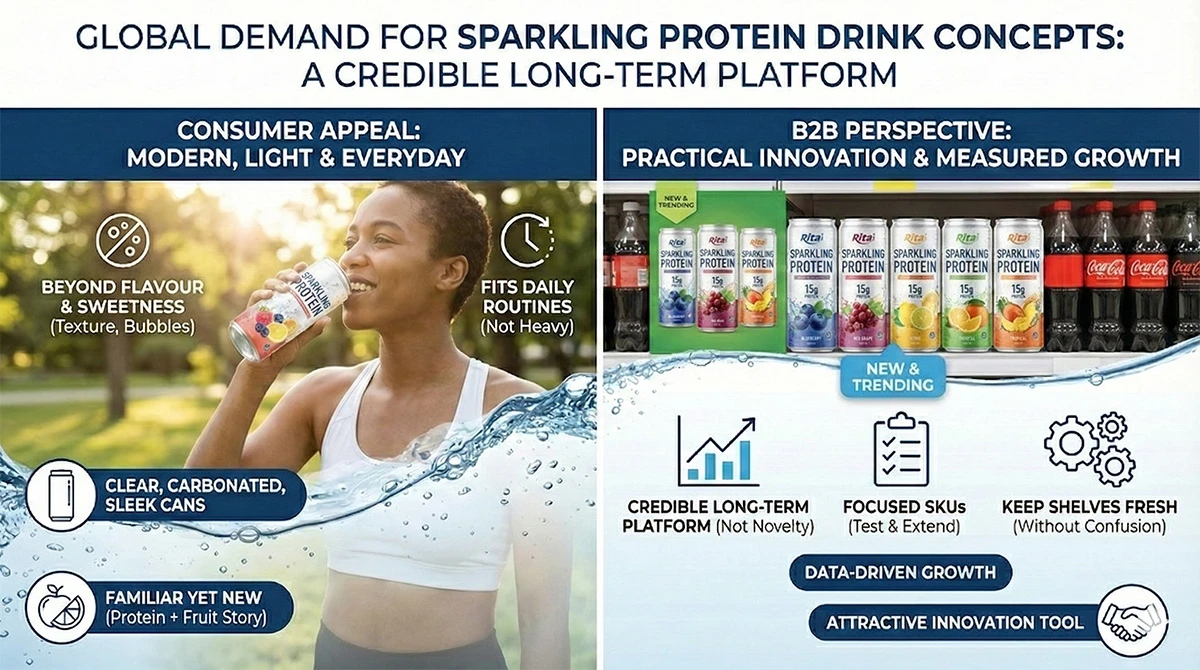 Sparkling Protein Drink for Global OEM Expansion - RITA Beverage