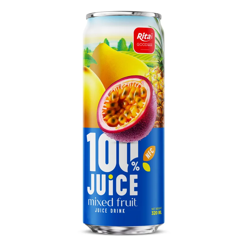 100% JUICE mixedfruit juice drink 320ml sleek can - RITA Beverage