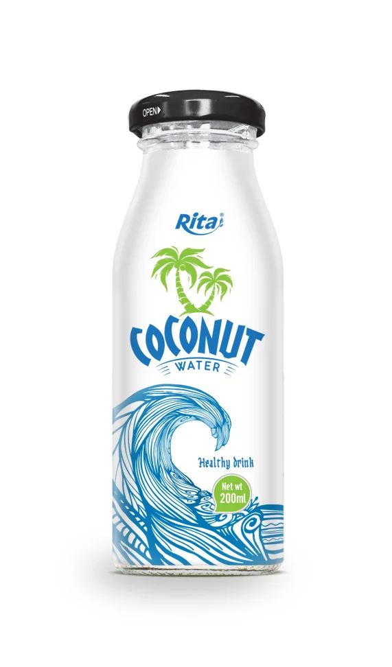 200ml Glass bottle Coconut Water white label - RITA Beverage
