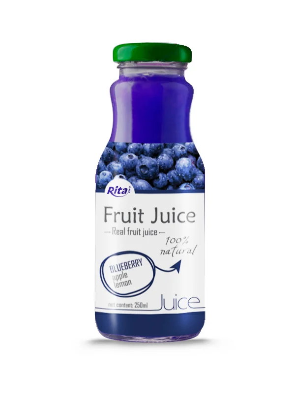 250ml Glass Bottle Blueberry Juice - RITA Beverage