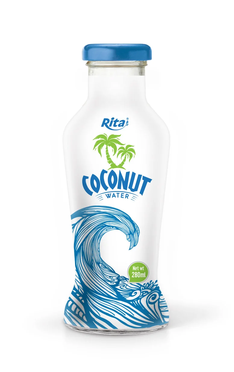 280ml Glass bottle Pure Coconut Water - RITA Beverage