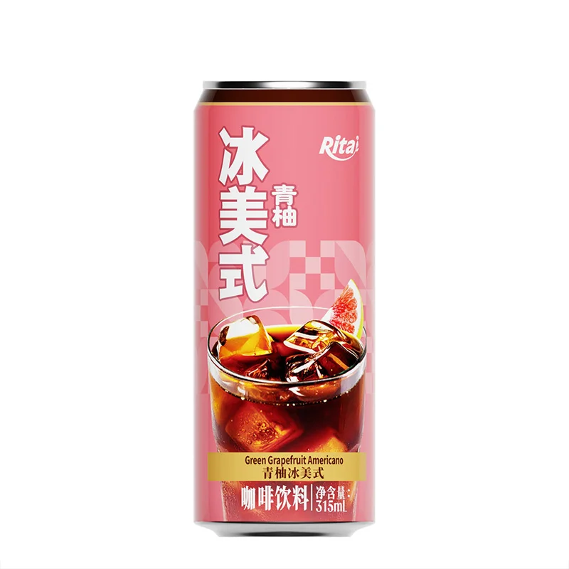 315ml sleek can Iced Americano coffee drink with green grapefruit ...