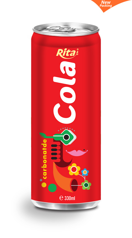 330ml Canned Carbonated Soft Drink Cola Flavor RITA Brand - RITA Beverage