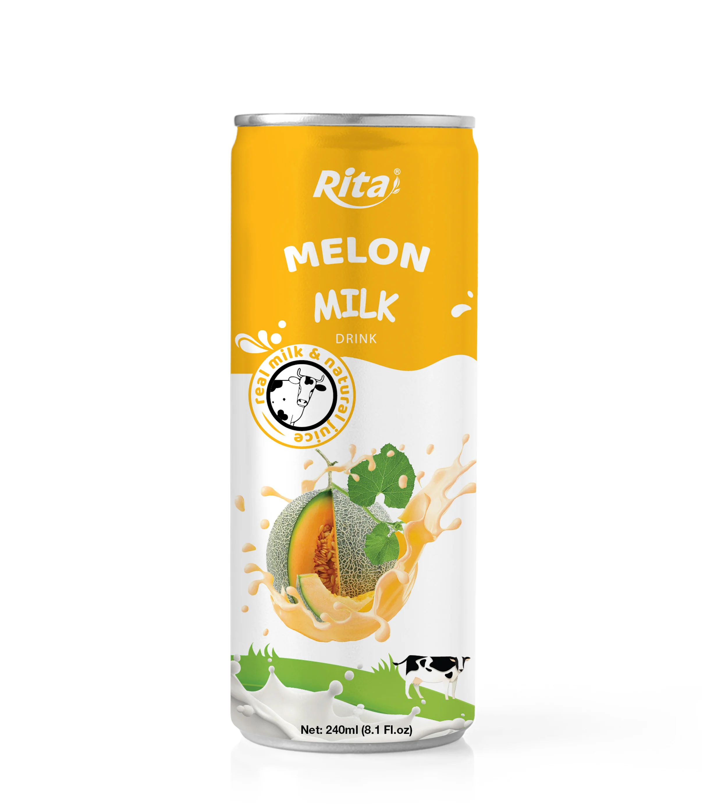 Wholesale Real Milk Melon Juice 250ml Can - RITA Beverage