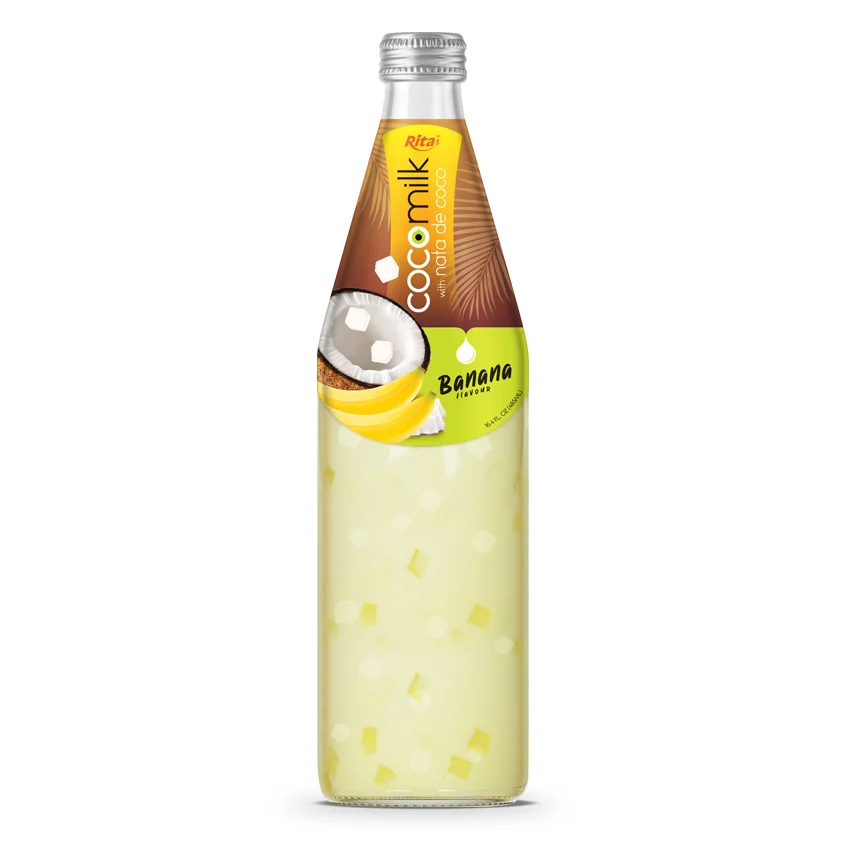 485ml Glass bottle Coconut milk with nata de coco and banana - RITA ...