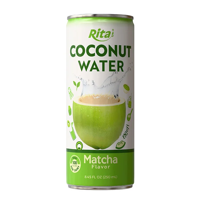 250ml Can Coco 100% Coconut Water Matcha Flavour - RITA Beverage