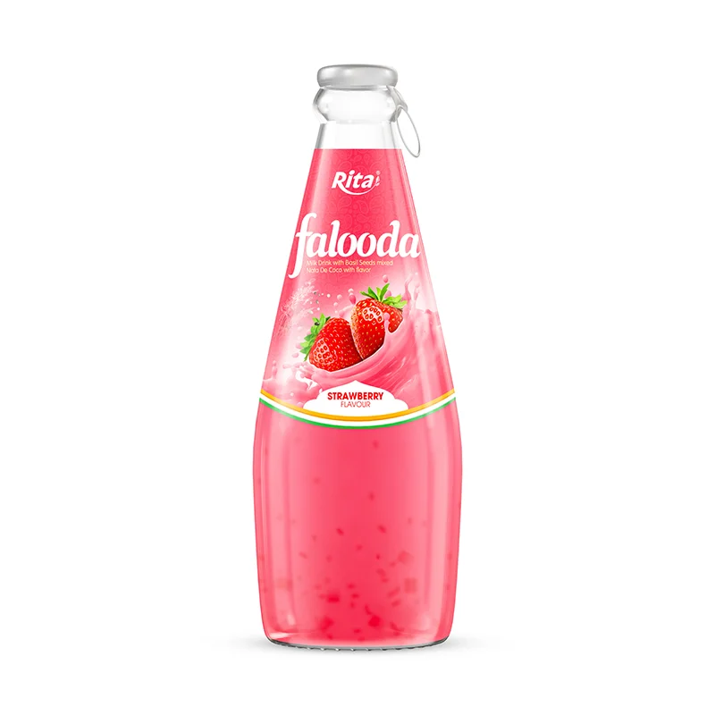 Best Flavor 290ml Glass Bottle Falooda Strawberry Flavor - RITA Beverage