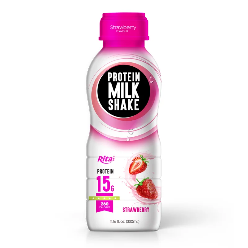 Protein Milk Shake with Strawberry flavor 330ml PP bottle (11.16 fl oz ...