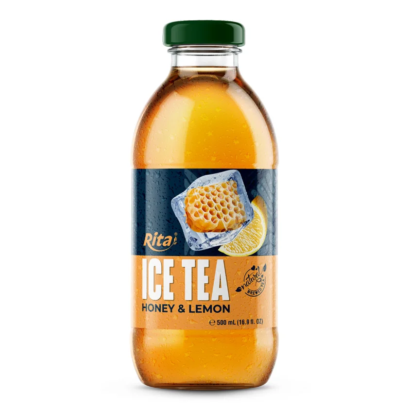 Honey & Lemon Ice Tea Drink 16.9 fl oz Glass Bottle - RITA Beverage