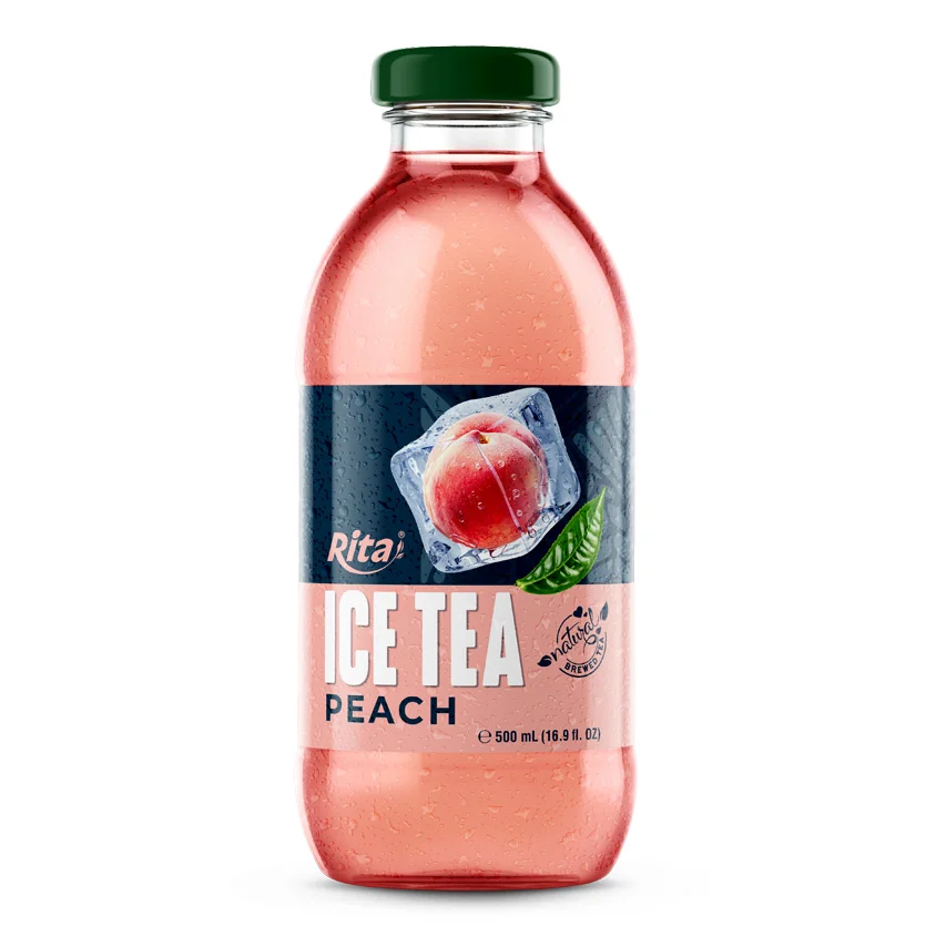 Peach Ice Tea Drink 16.9 fl oz Glass Bottle - RITA Beverage