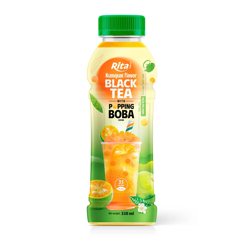 Rita Popping Boba Black Tea Drink with Kumquat - RITA Beverage