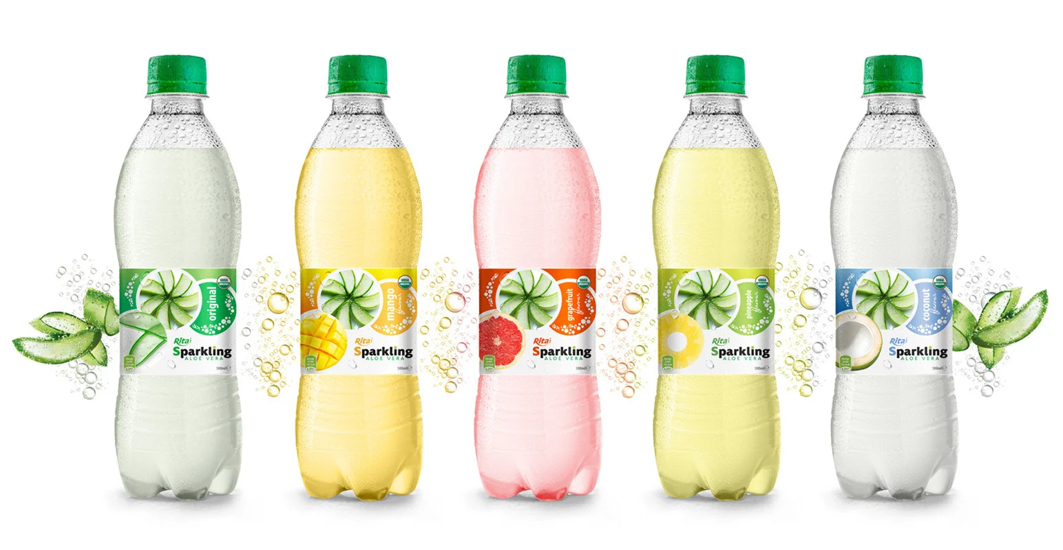 Sparkling Aloe vera juice drink in Pet 500ml - RITA Beverage