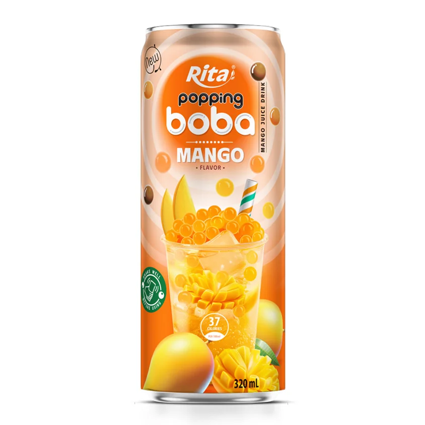 OEM ODM Service 320ml Slim Can Popping Boba Tea Mango Flavor - RITA ...