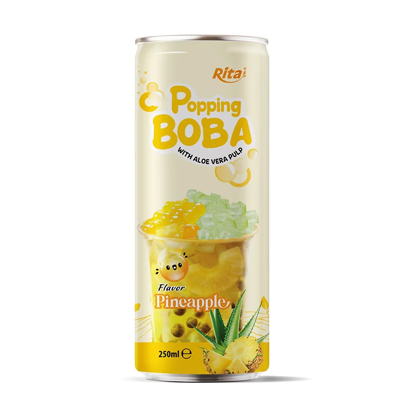 Best Selling 250ml Can Bubble Tea Pineapple Fruit Flavor - RITA Beverage