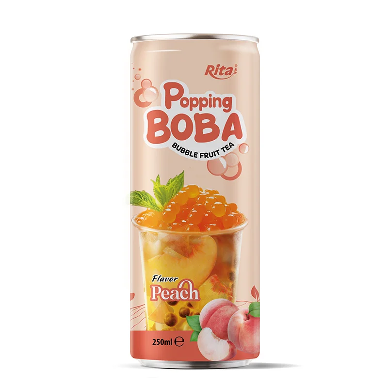 Wholesale Company Peach Flavor Bubble Tea 250ml Can - RITA Beverage