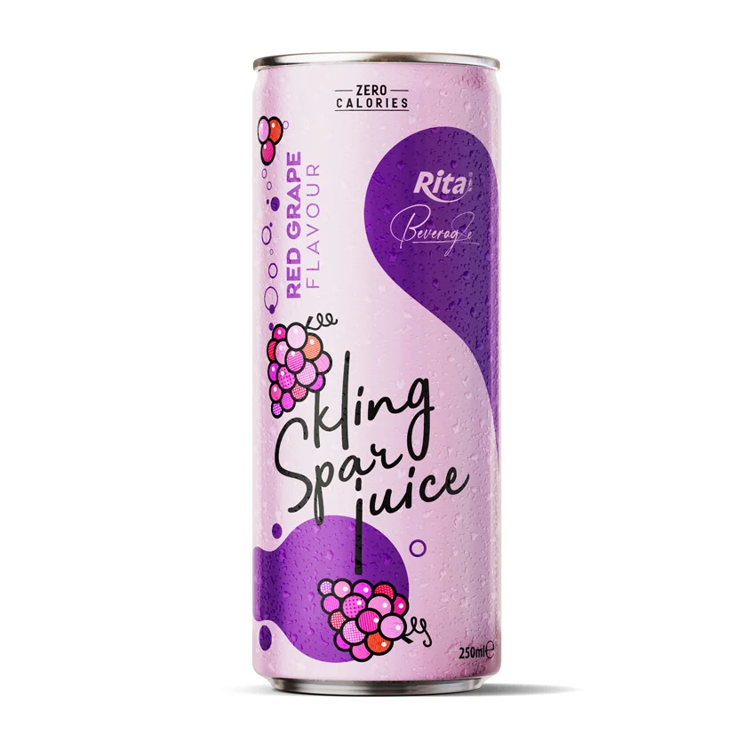 sparkling juice with red grape flavour 250ml cans - RITA Beverage
